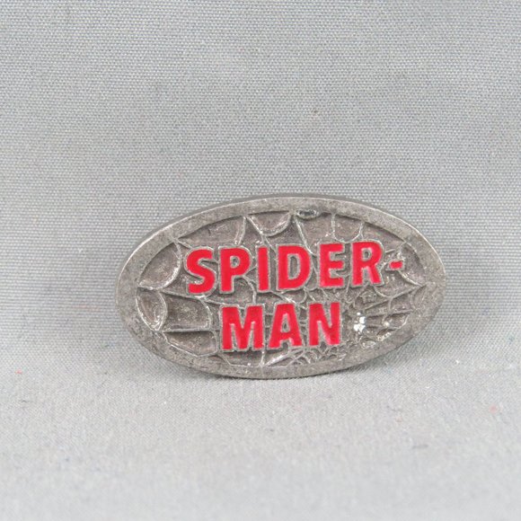Accessories | Vintage Spiderman Pin Word Mark Webbing Background ...
